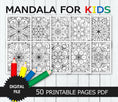 Mandala 50 Printable Coloring Pages For Kids, Bonus 2 Free Covers, For ...
