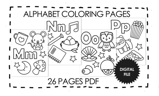 Alphabet Coloring Pages for Kids, Preschool ABC Coloring Book, Kids Pr ...